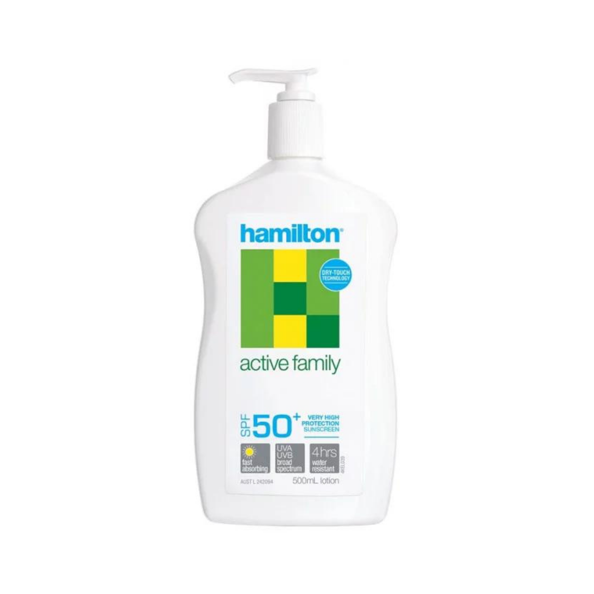 Hamilton Active Family Sunscreen SPF50+ Lotion 500ml – NutriMedica